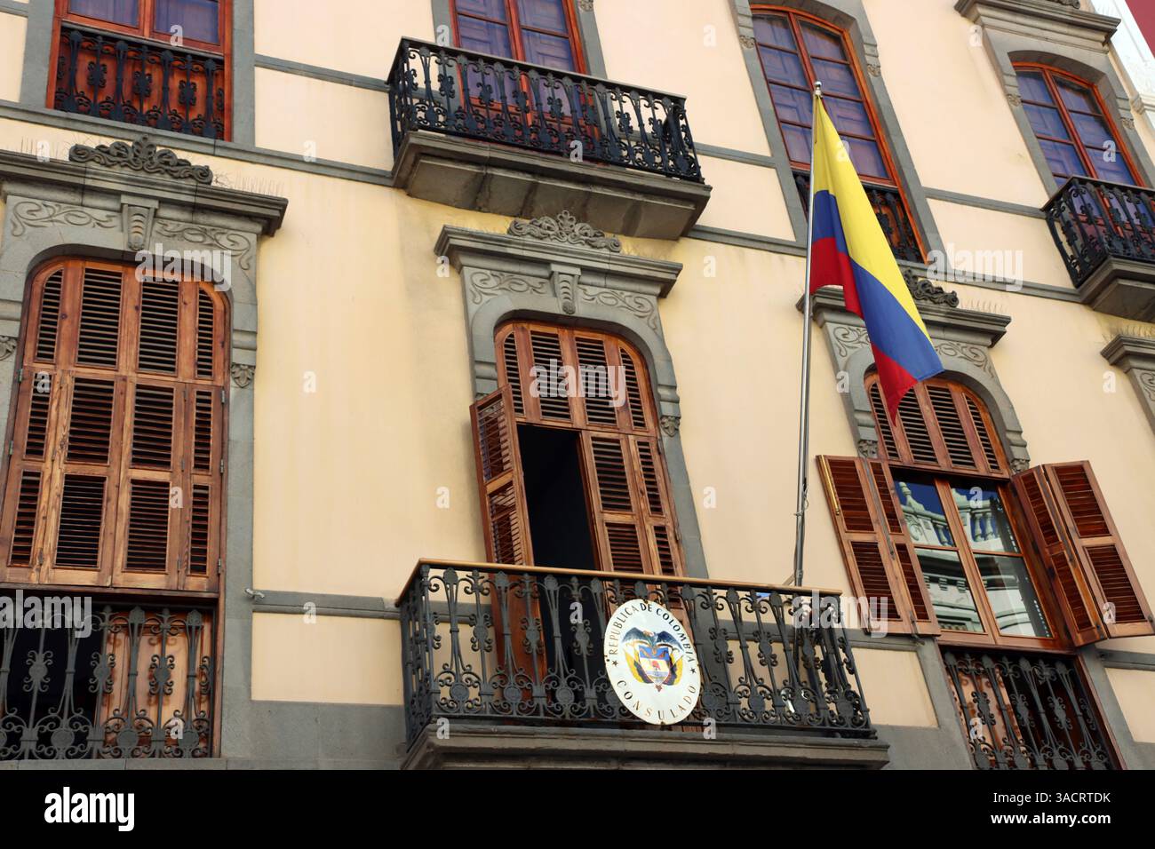 Colombian consulate in the capital of the island hi-res stock ...