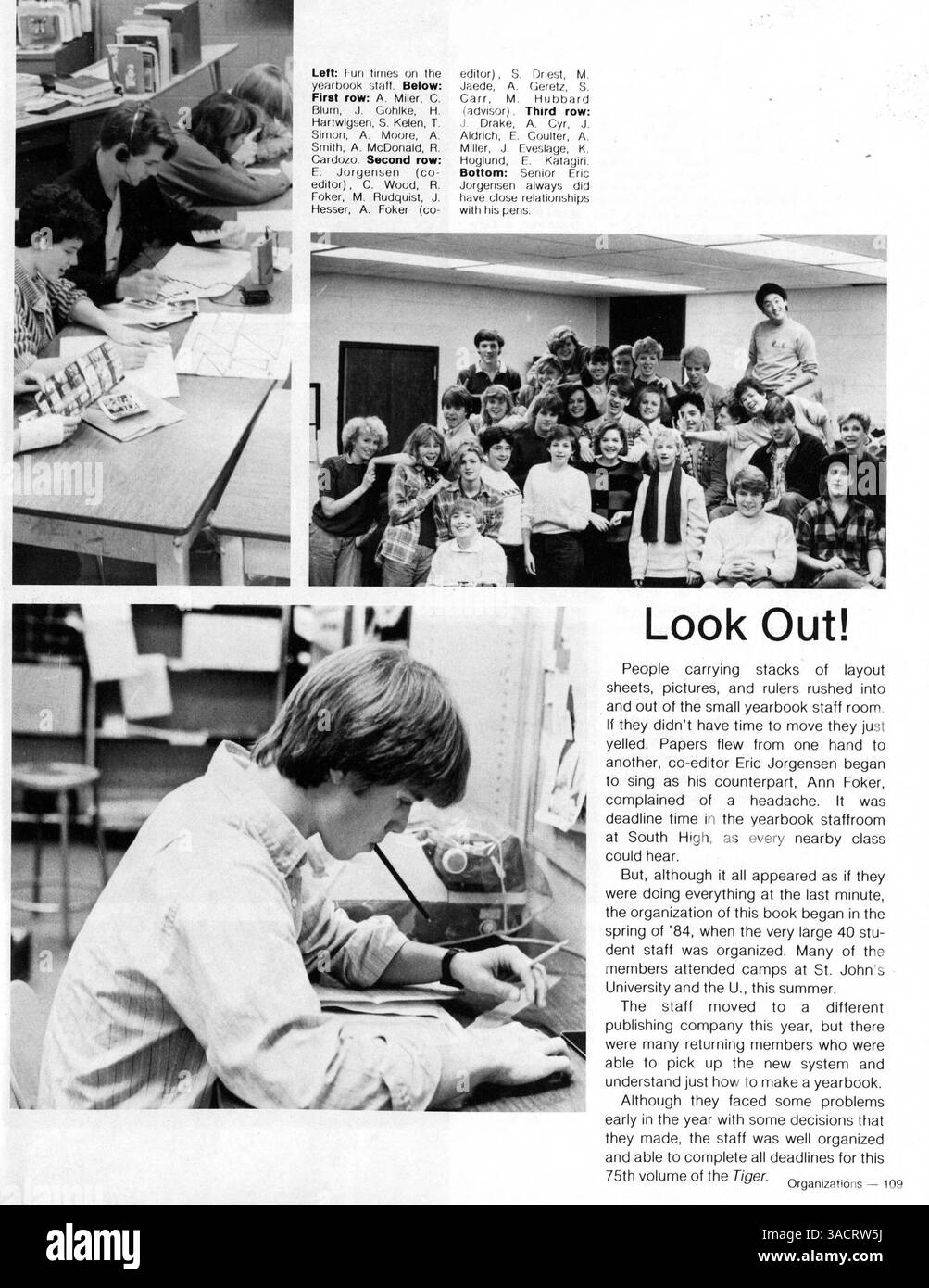 Tiger 1985, the South High Yearbook, showcases major events of the 1984 ...