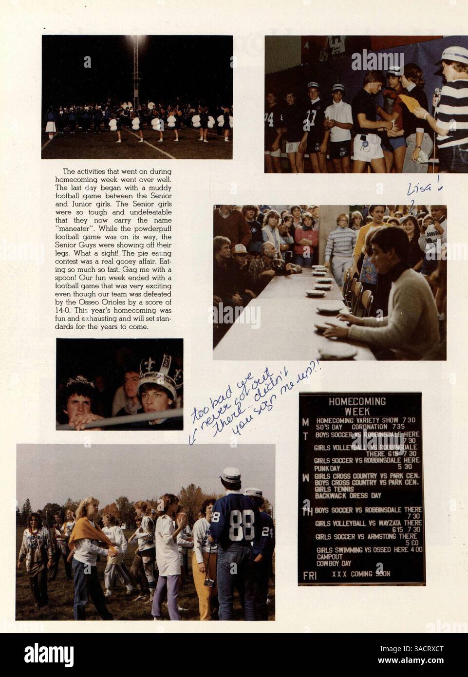 This 1983 yearbook from hopkins high school hi-res stock photography ...
