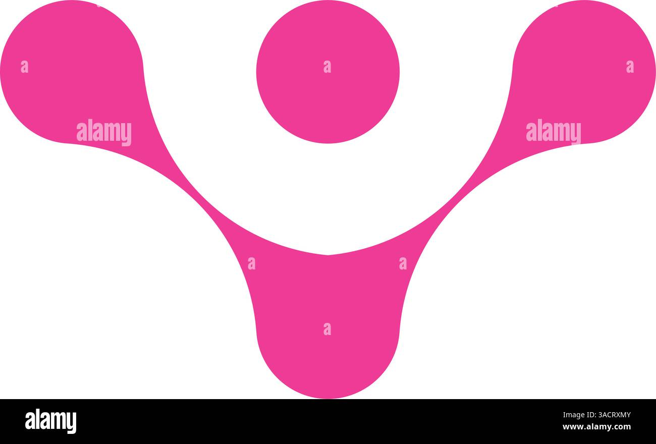 Pink circle blob connect pattern. Organic morphing shapes and logo dots ...