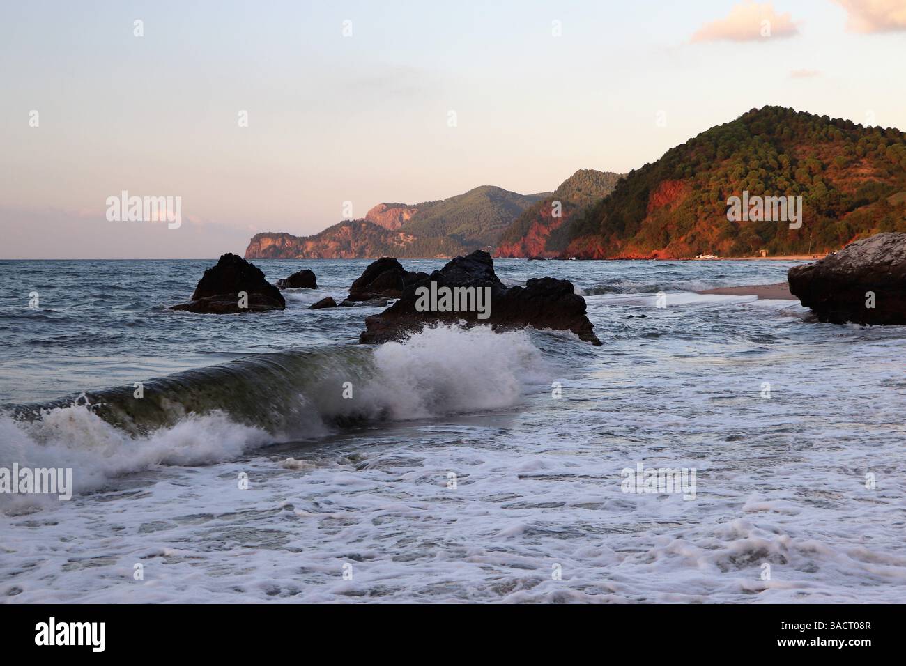 Sandy beach at Black Sea coast in Turkey Stock Photo - Alamy