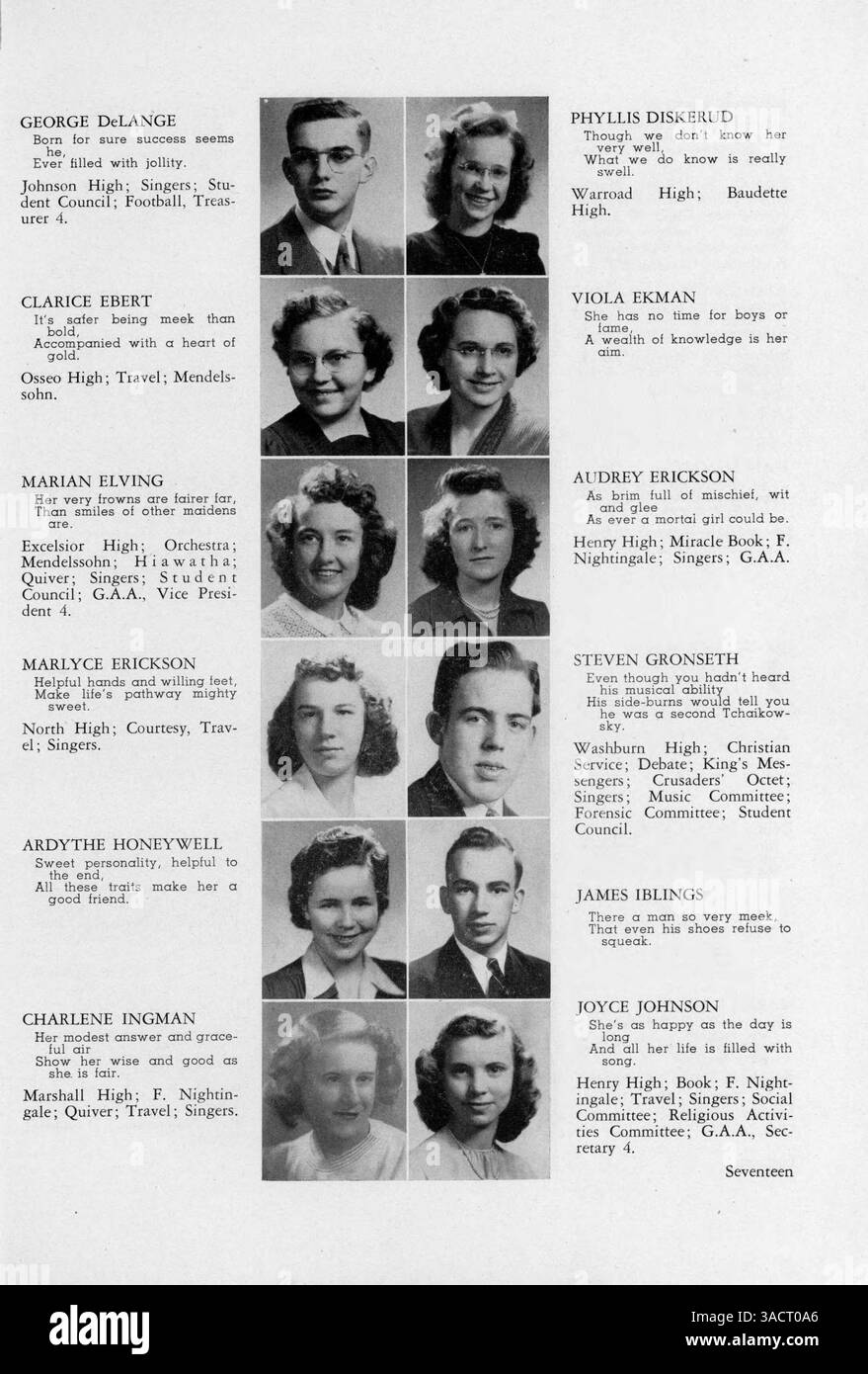 The 'Antler' yearbook from Minnehaha Academy in 1944 highlights key ...