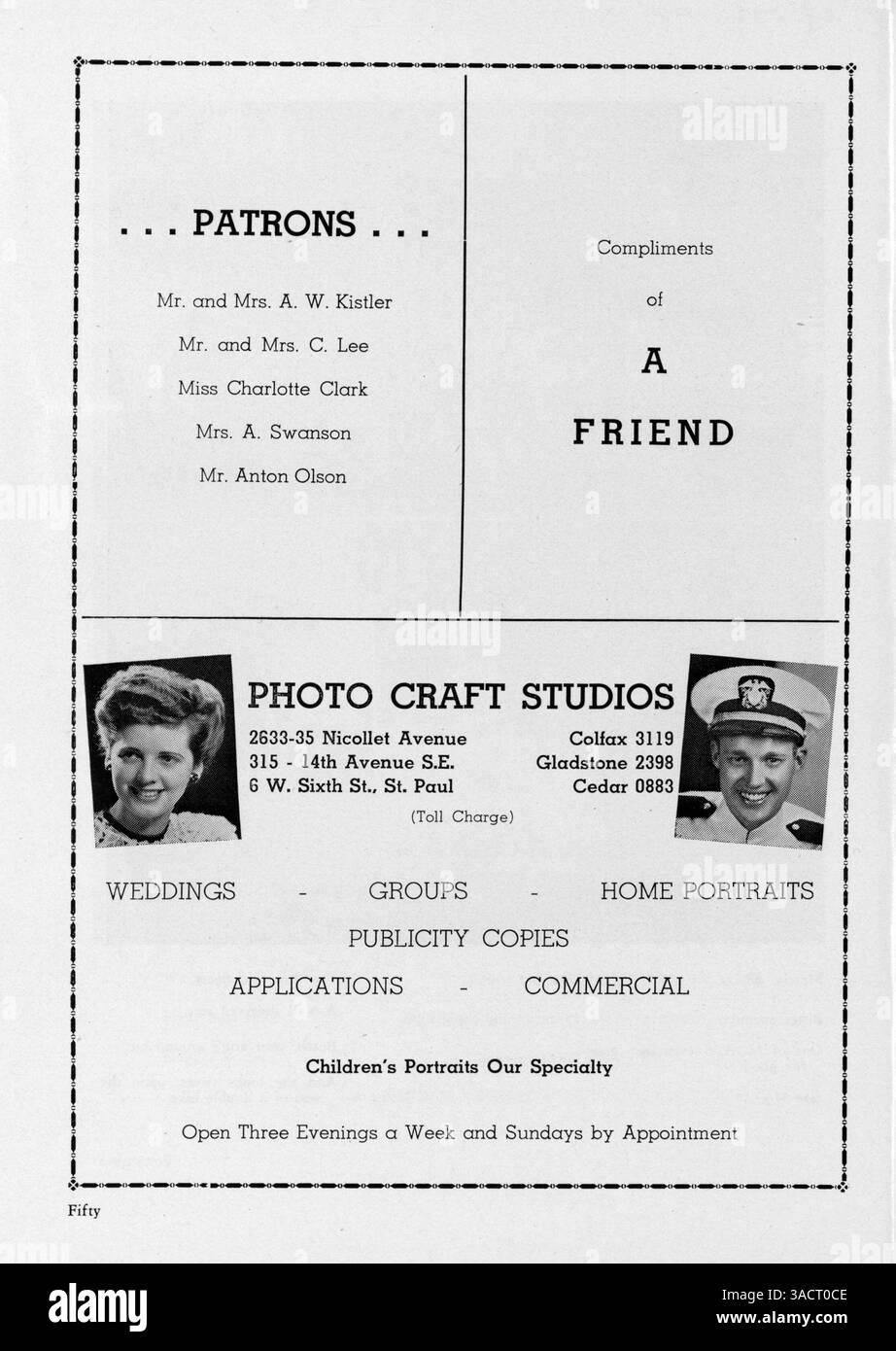 Yearbook from 1944 captures student portraits Black and White Stock ...