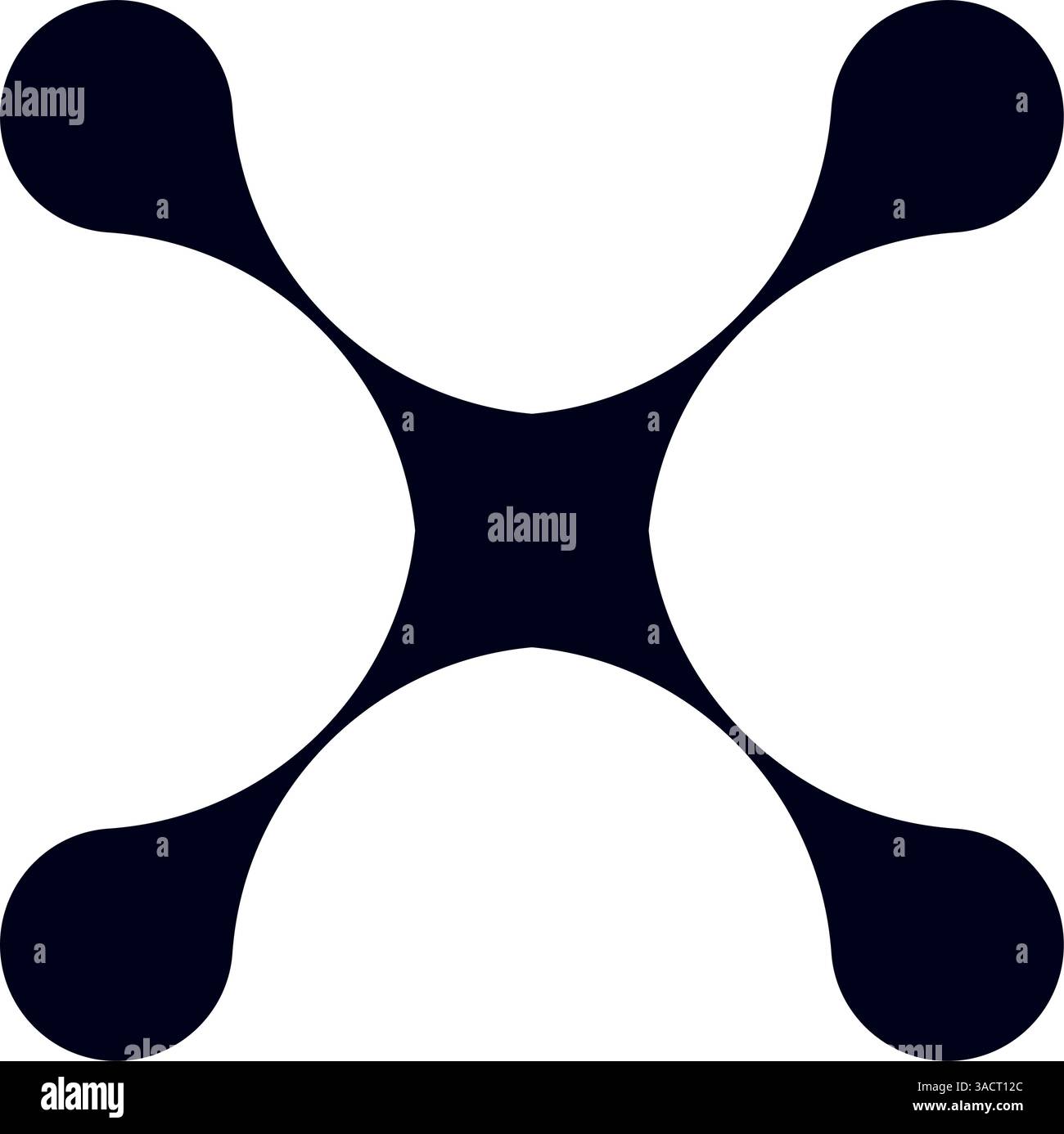 Organic connect pattern with metaball molecules. Geometric blob shapes and fluid dots. Flat ...