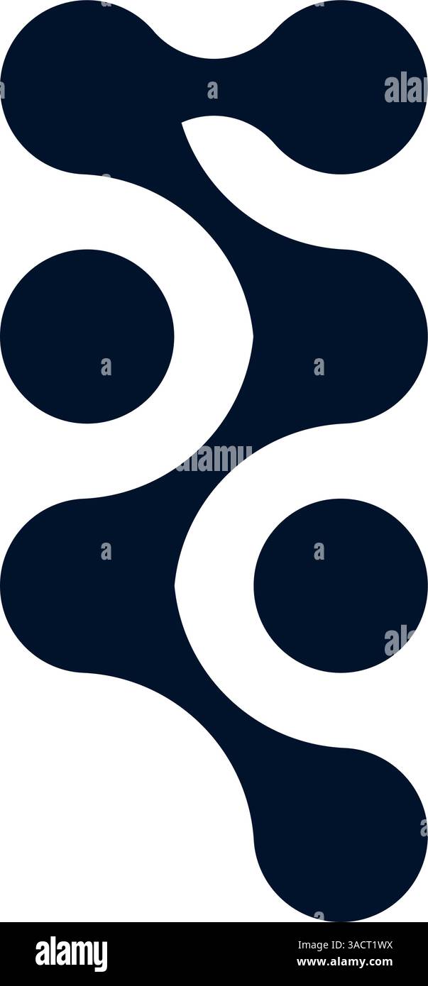 Organic connect pattern with metaball molecules. Geometric blob shapes and fluid dots. Flat ...