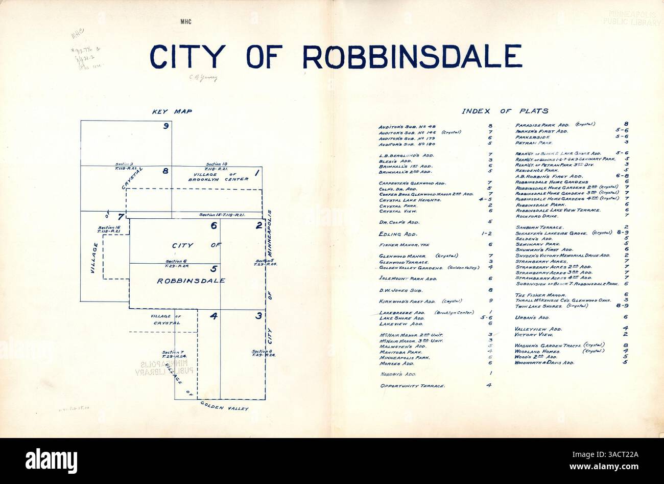 Robbinsdale’s city maps show property ownership, railroads, section ...