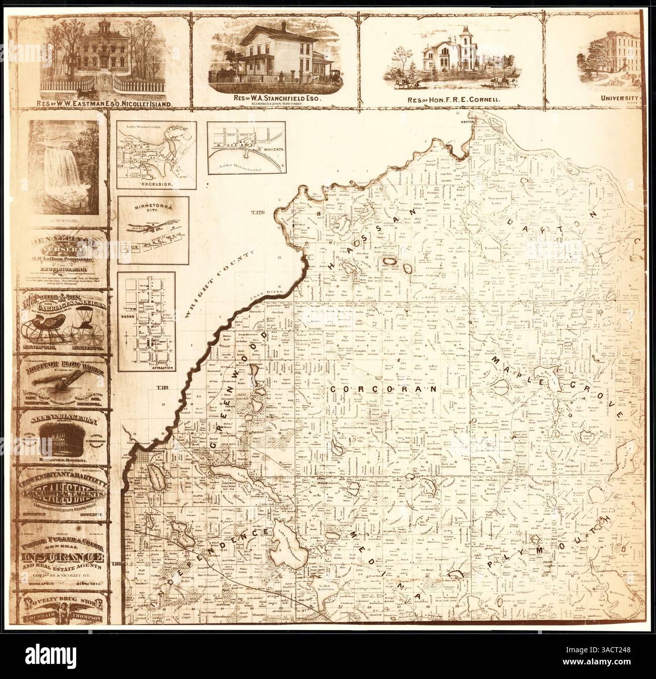 This map of hennepin county includes information on dwellings hi-res ...