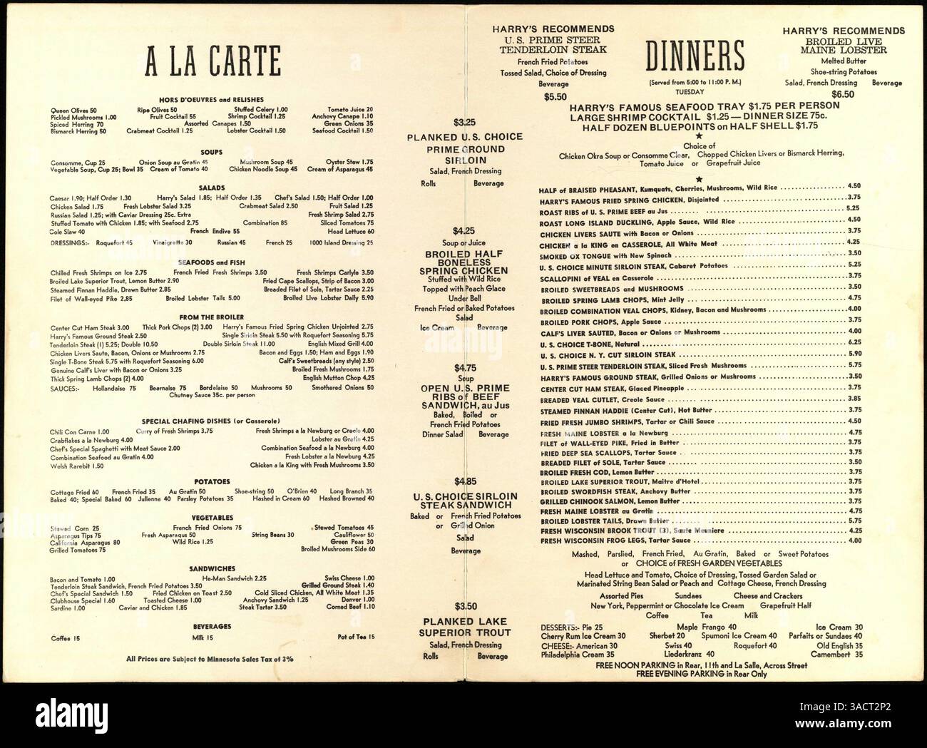 Harrys incomparable cafe menu is a bi fold hi-res stock photography and ...