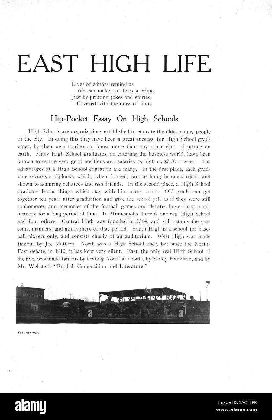 The 1912 'The Cardinal' yearbook from East High School documents ...