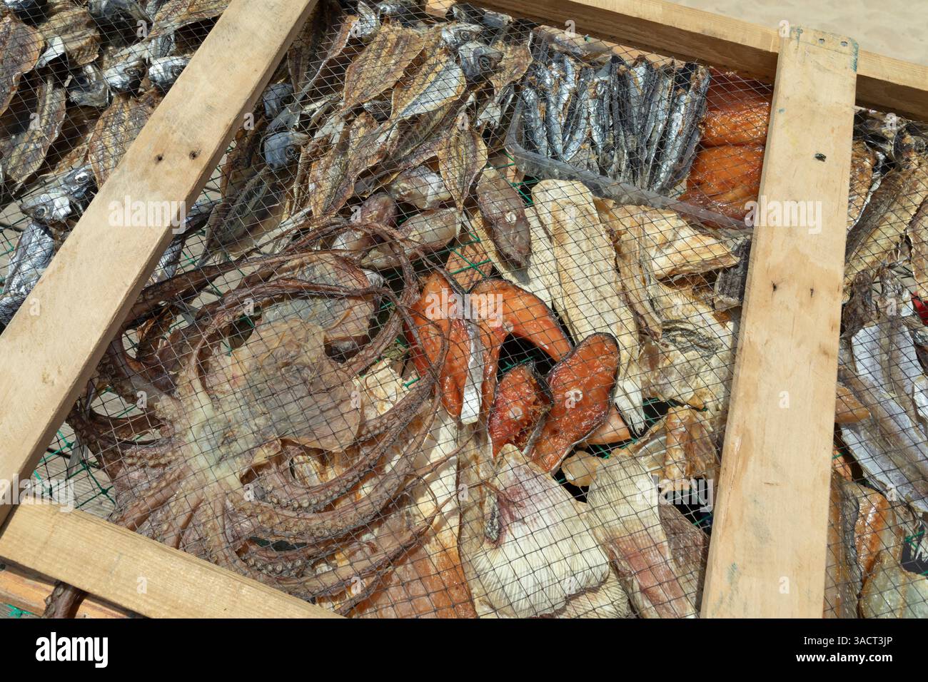 Traditional drying of fish in Portugal Stock Photo - Alamy