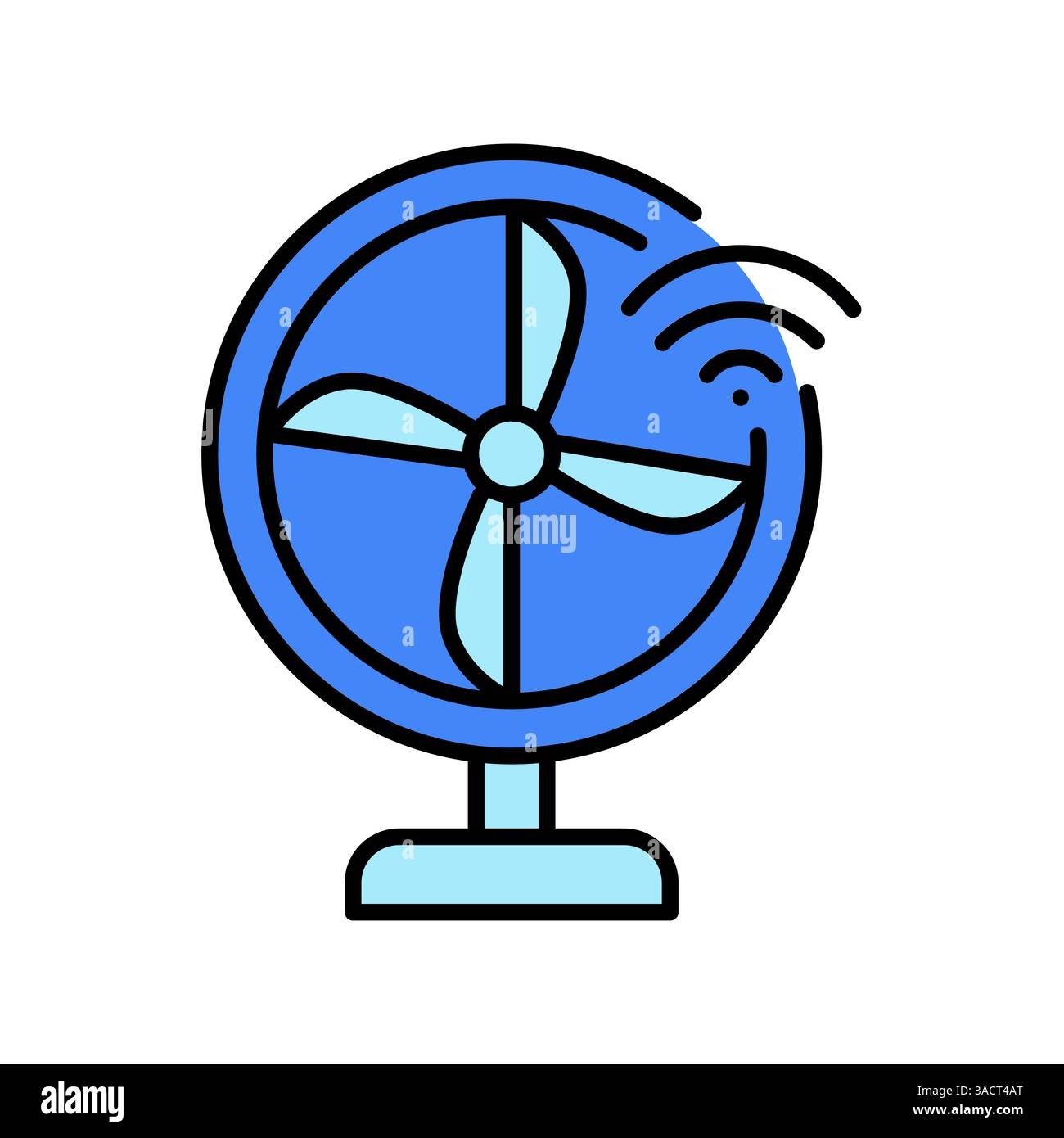 smart fan black line icon for digital and print projects. Minimal clean ...