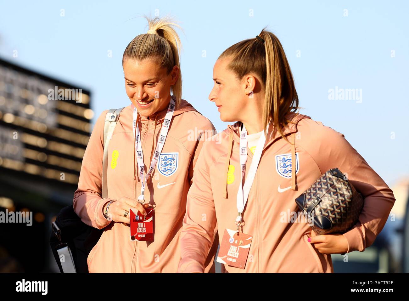 Bristol, UK. 4th Apr, 2025. Alessia Russo and Ella Toone of England ...