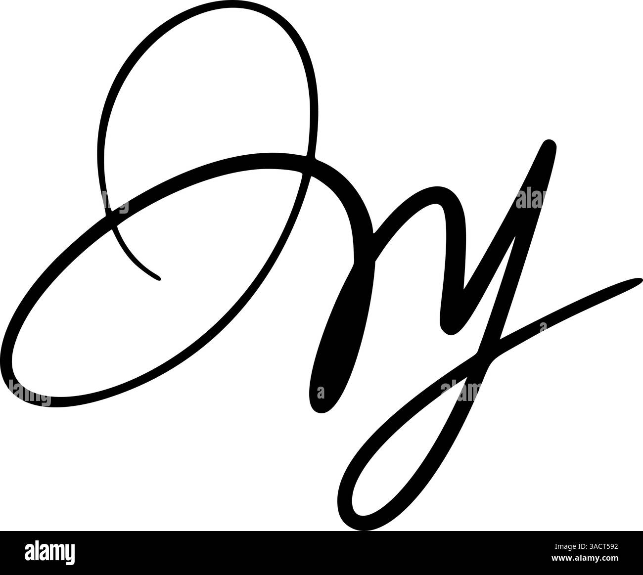 Handwritten signature name sign with random letter forms. Fake ...