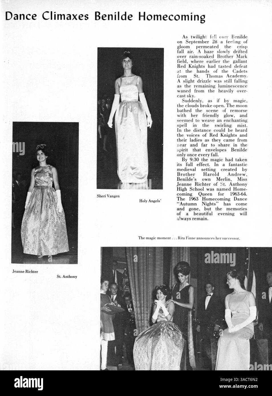 Captures the 1963 1964 school year at benilde high hi-res stock ...