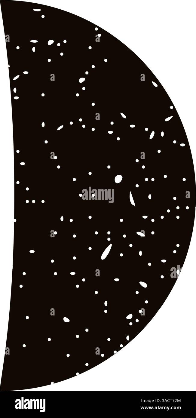 Lunar moon phases with crescent, half, and full cycle, celestial night ...