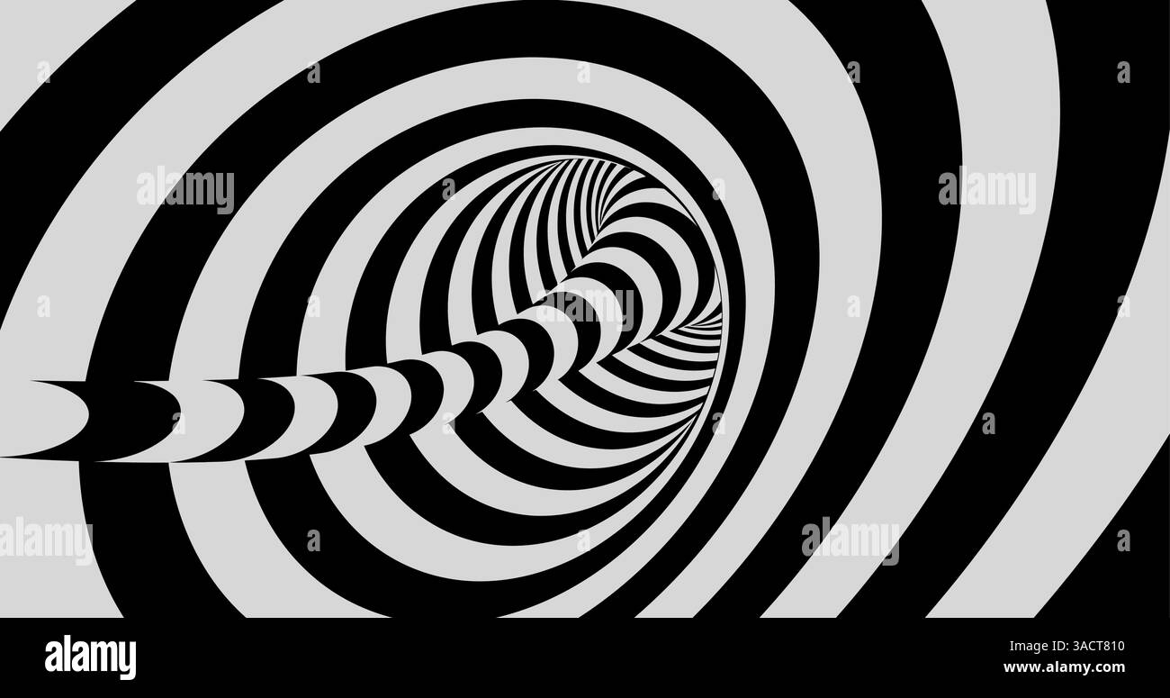 Pattern with optical illusion. Black and white design. Abstract striped ...