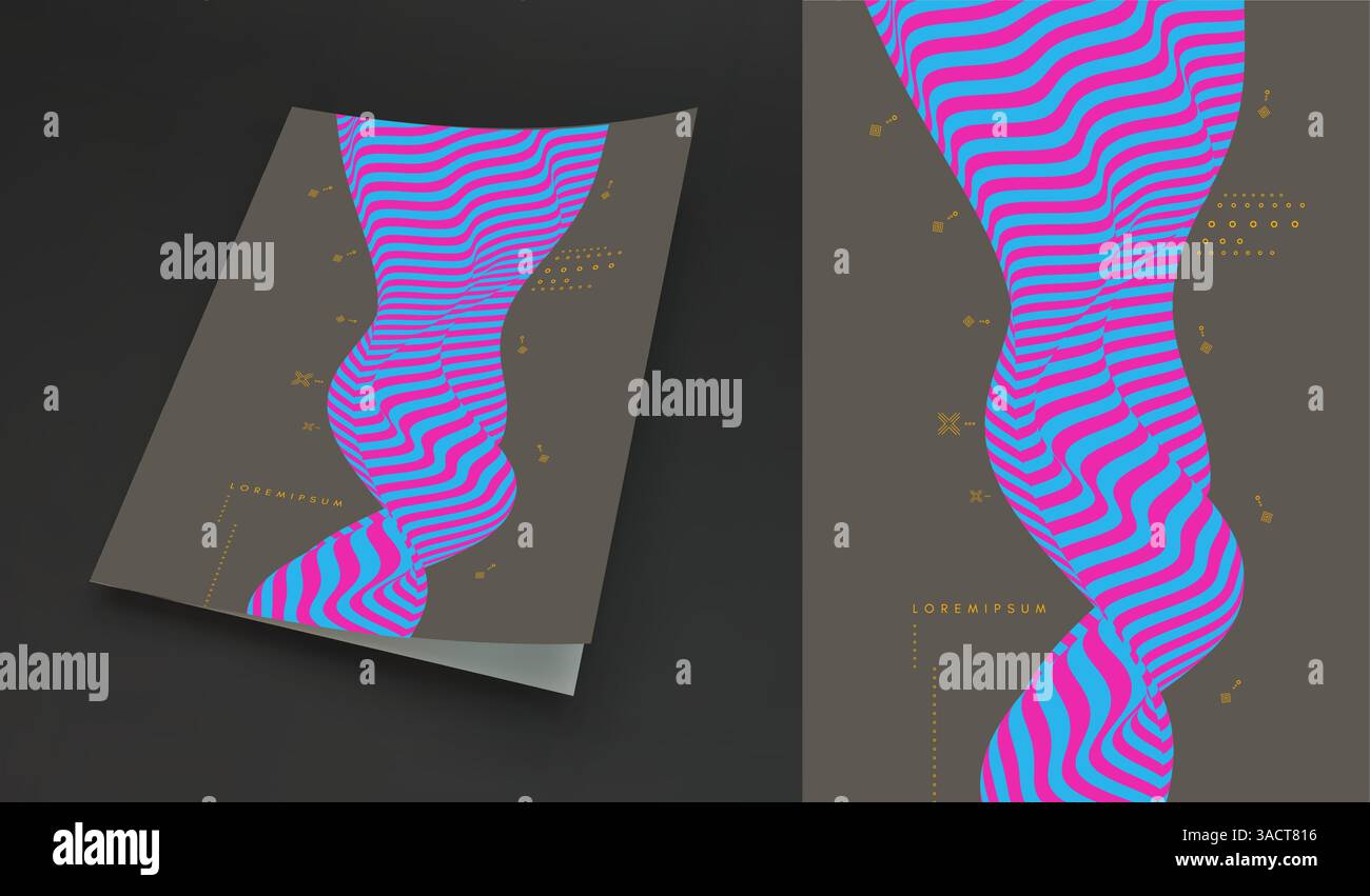 Cover design template. Pattern with optical illusion. Applicable for ...