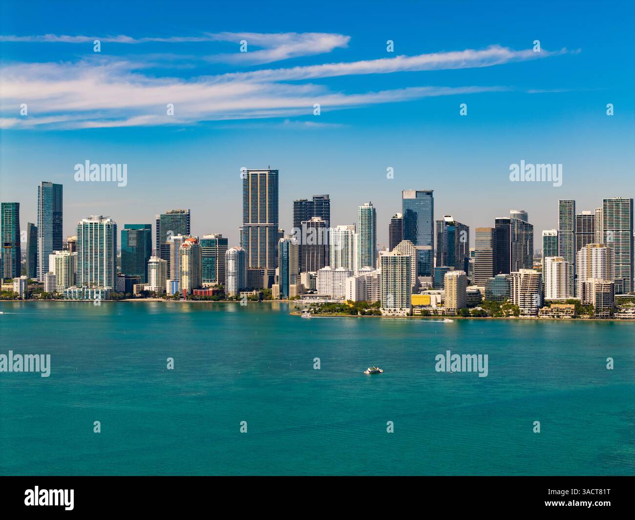 Brickell skyline with skyscraper architecture. City skyline. Waterfront ...