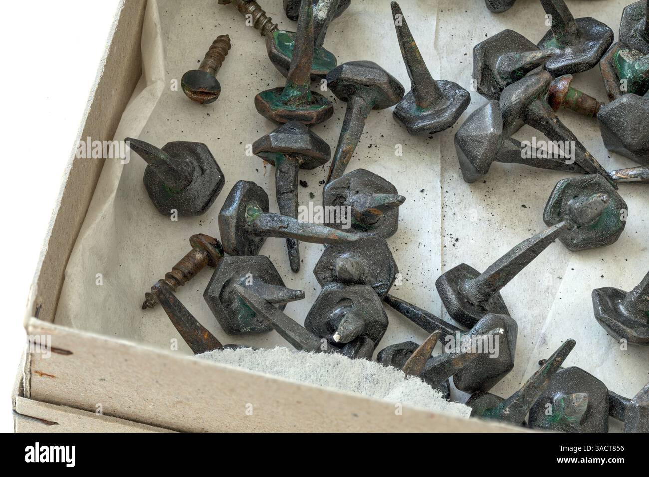 Handmade iron nails in a box hi-res stock photography and images - Alamy