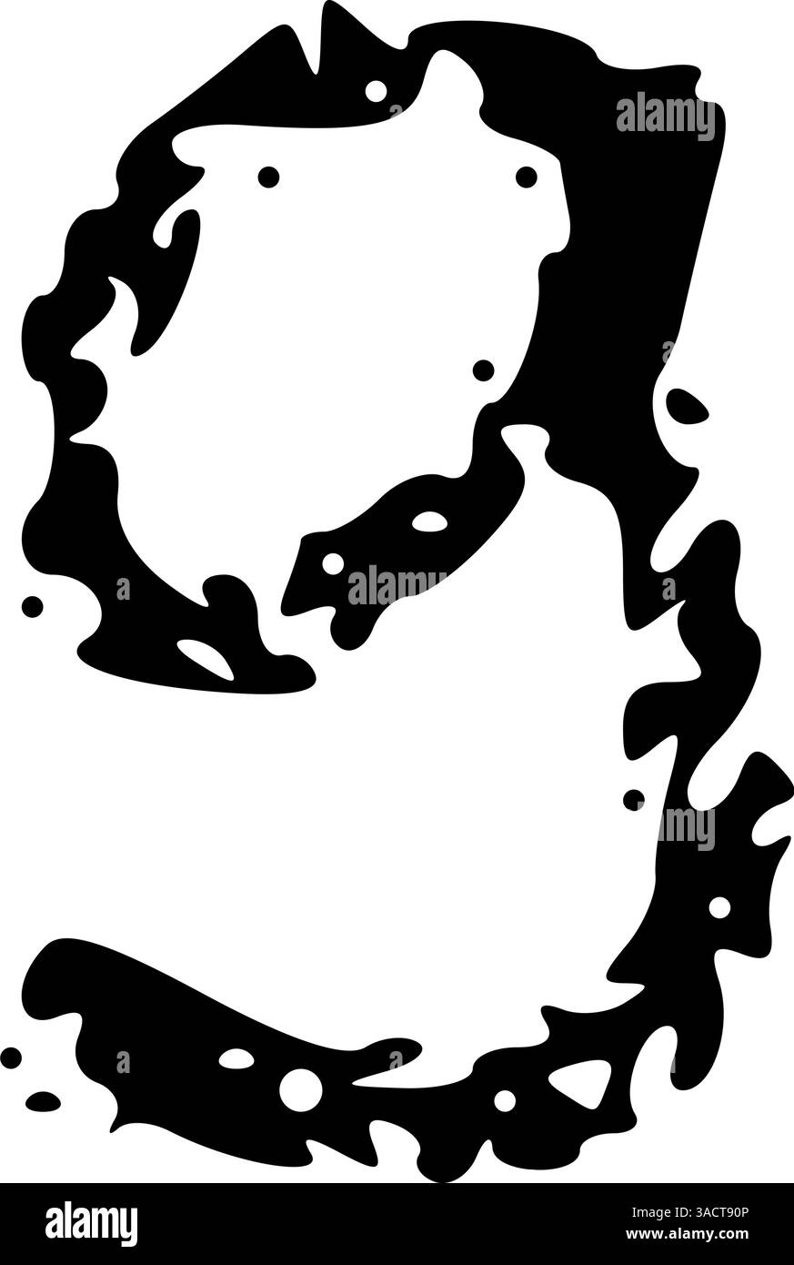 Grunge numbers 1,2 with rough brush texture acrylic. Hand-painted spray ...