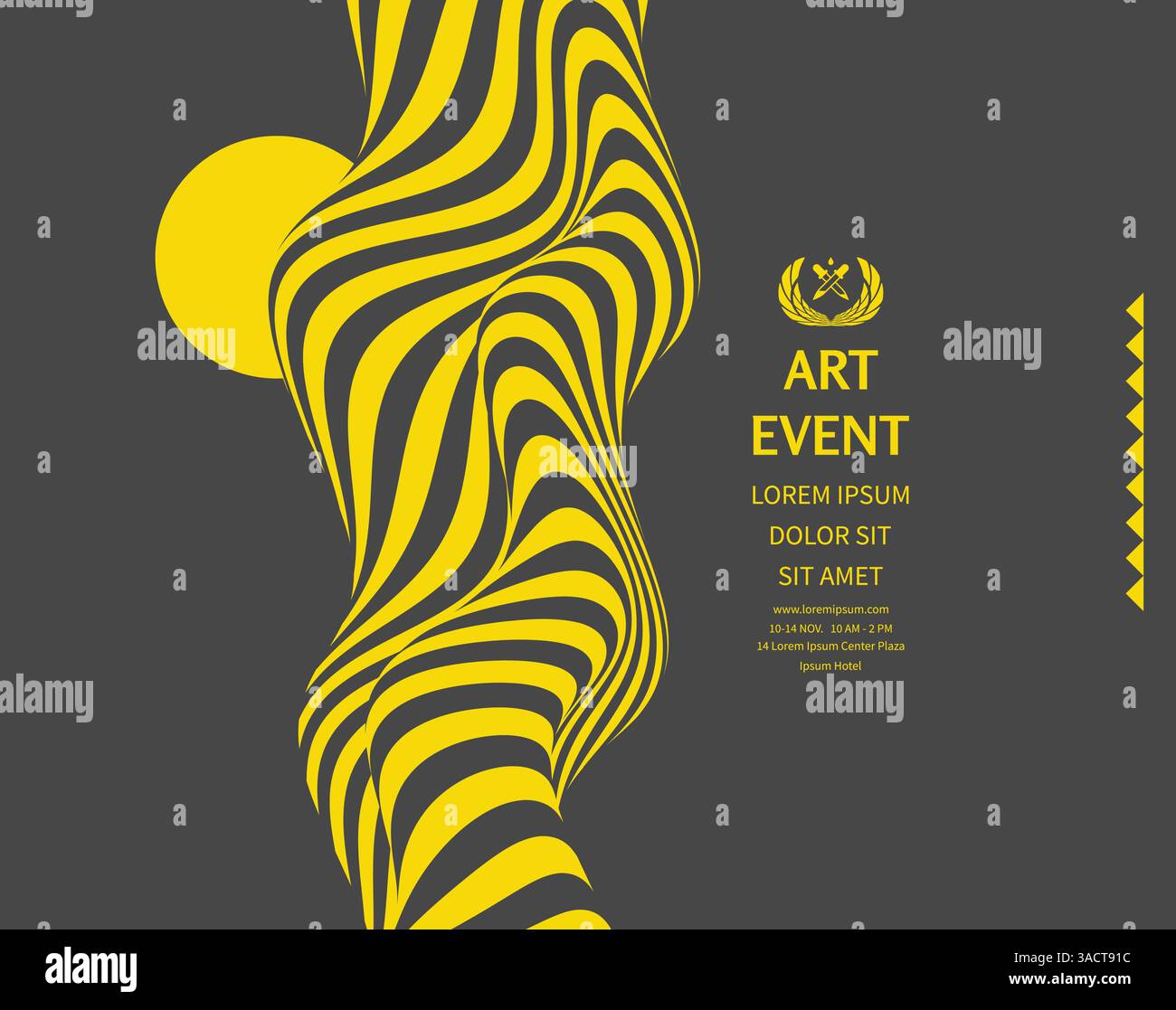 Art event invitation template with date and time details. Background ...