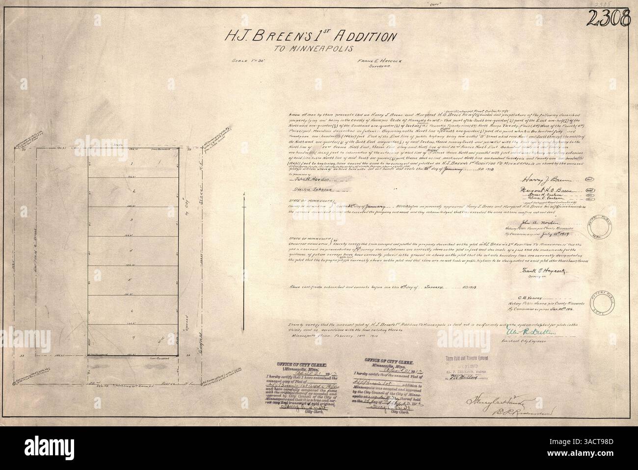 H.J. Breen's 1st Addition to Minneapolis shows the early stages of ...