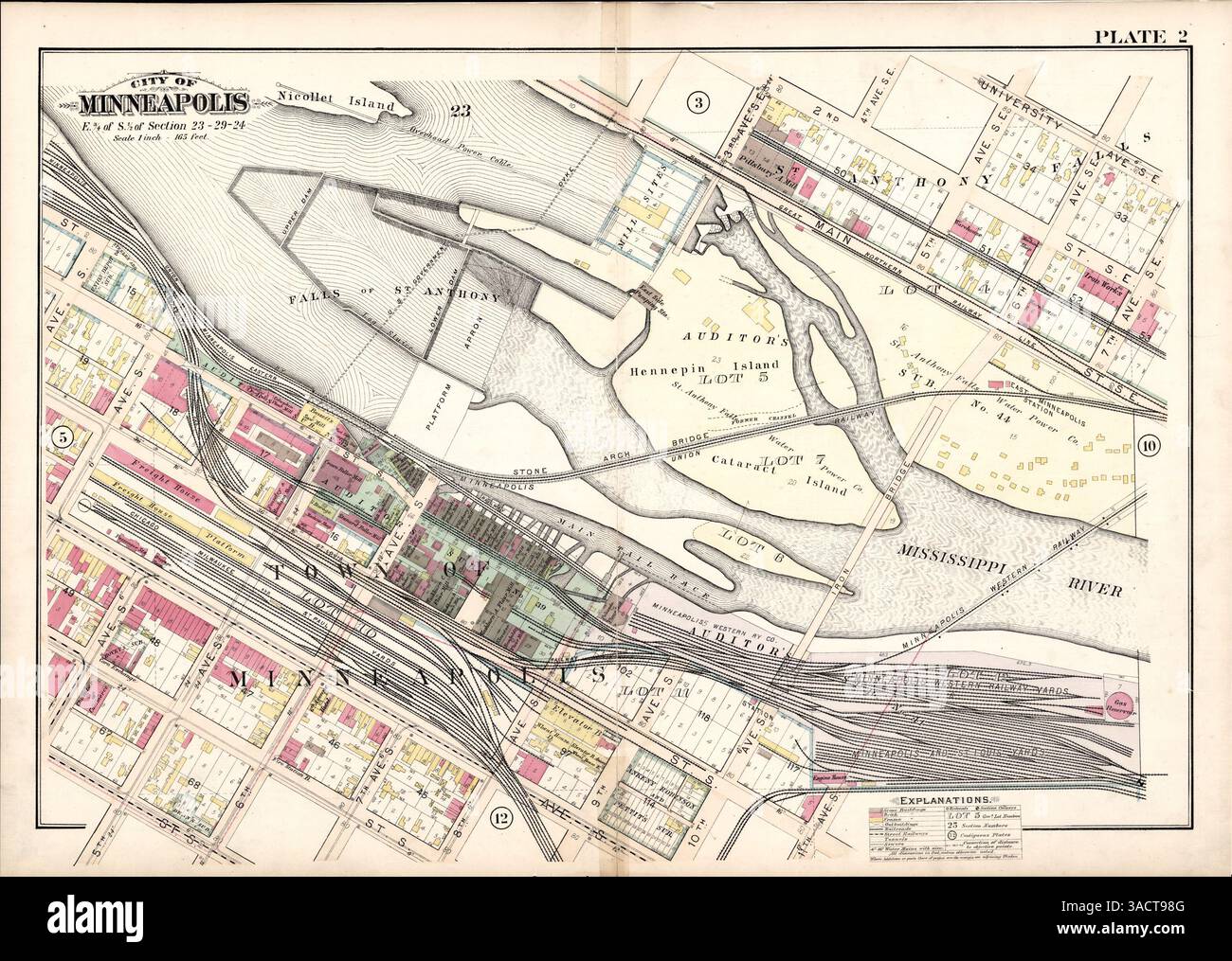 Including detailed maps and plats showing section lines hi-res stock ...