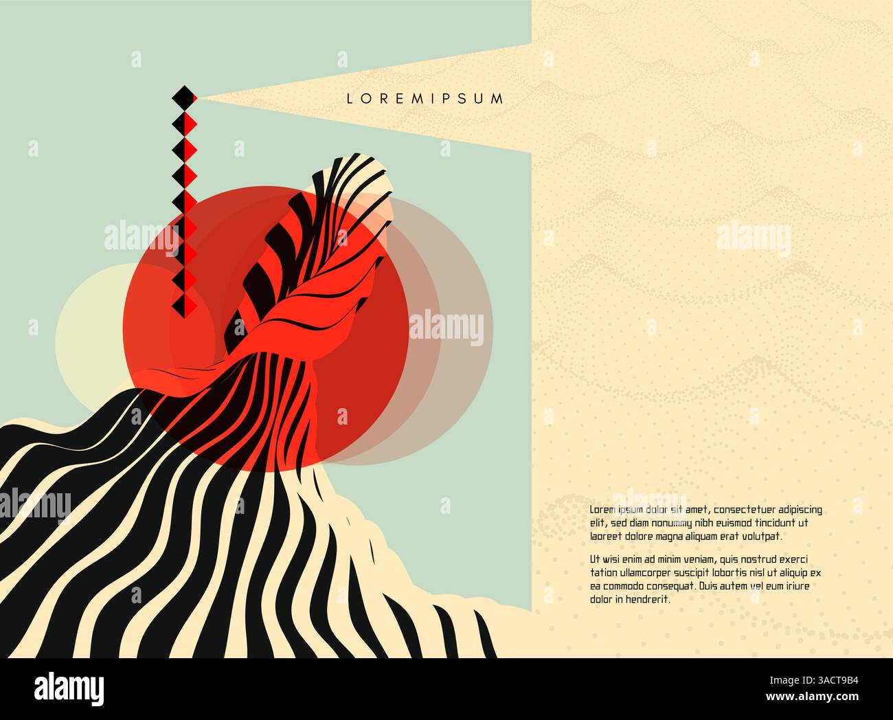 Abstract wavy background. Cover design template. Lighthouse on the sea ...