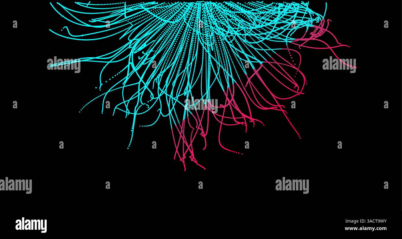 Point explode. Array with dynamic emitted particles. 3d technology ...