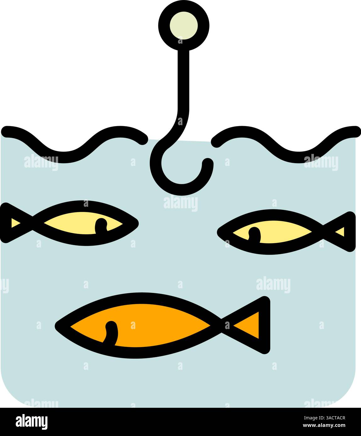 Fish and hook sign. Fishing icon. Catch seafood symbol. Vector ...
