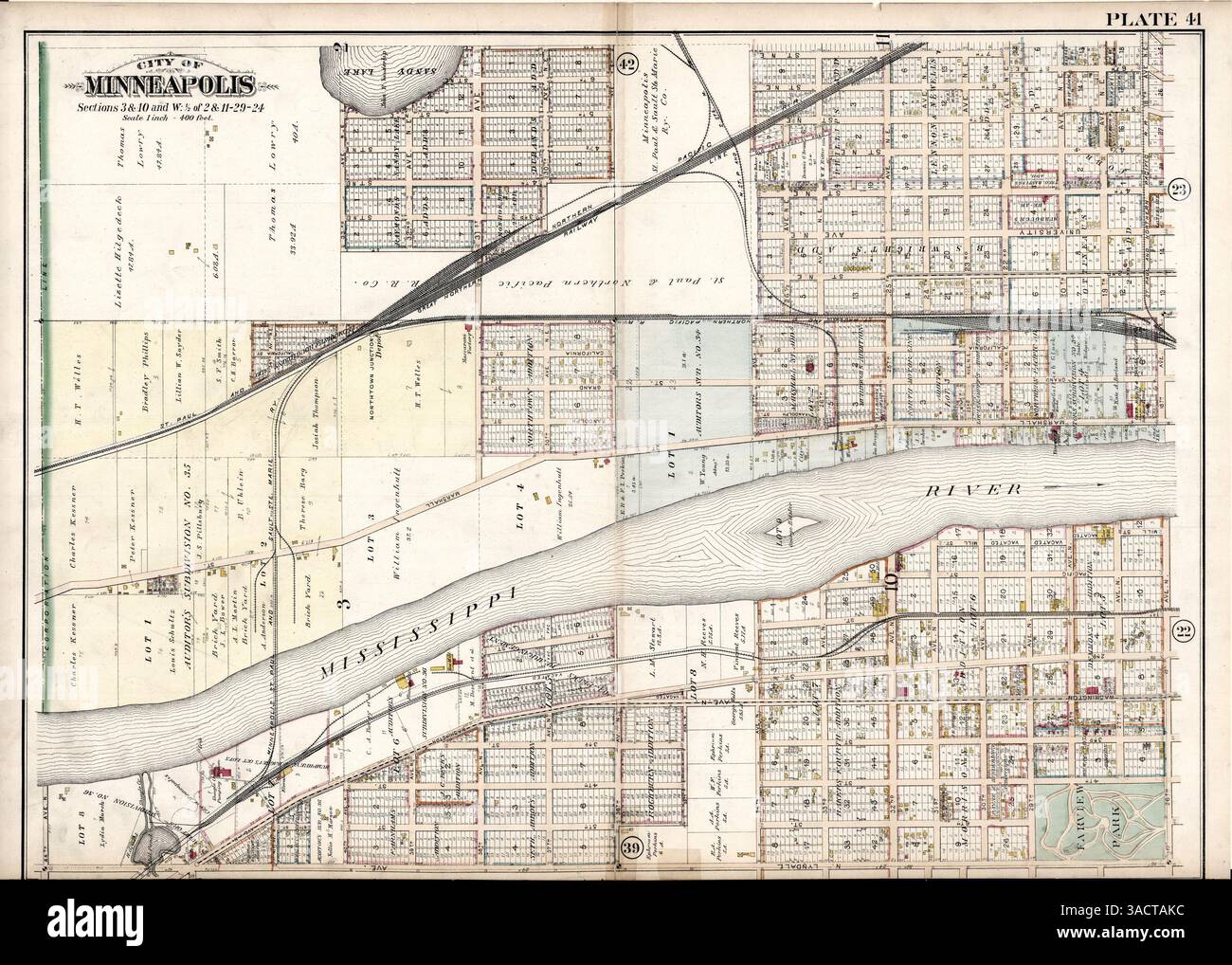 This Minneapolis atlas includes a set of plats and surveys based on ...