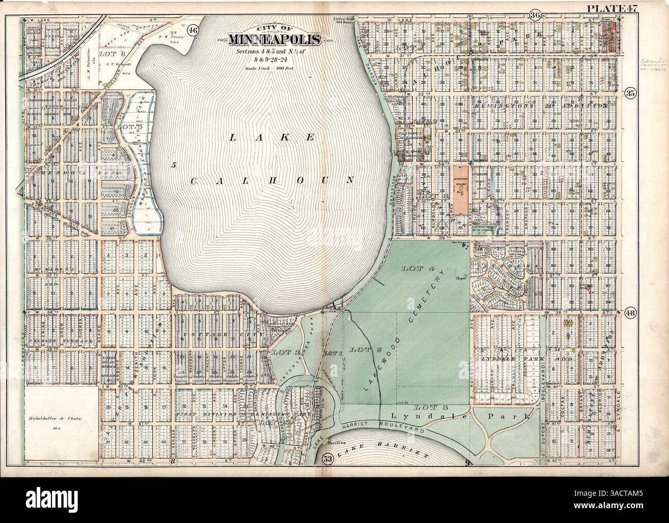 This Minneapolis atlas features a complete set of plats and surveys for ...
