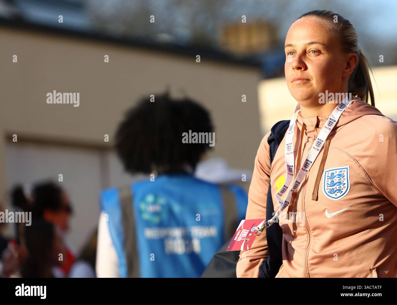 Bristol, UK. 4th Apr, 2025. Beth Mead of England arrives at the stadium ...
