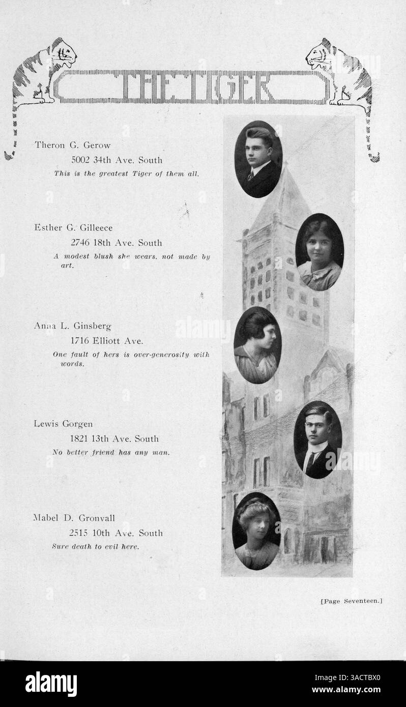 The Tiger Annual from South High School in 1914 features students ...