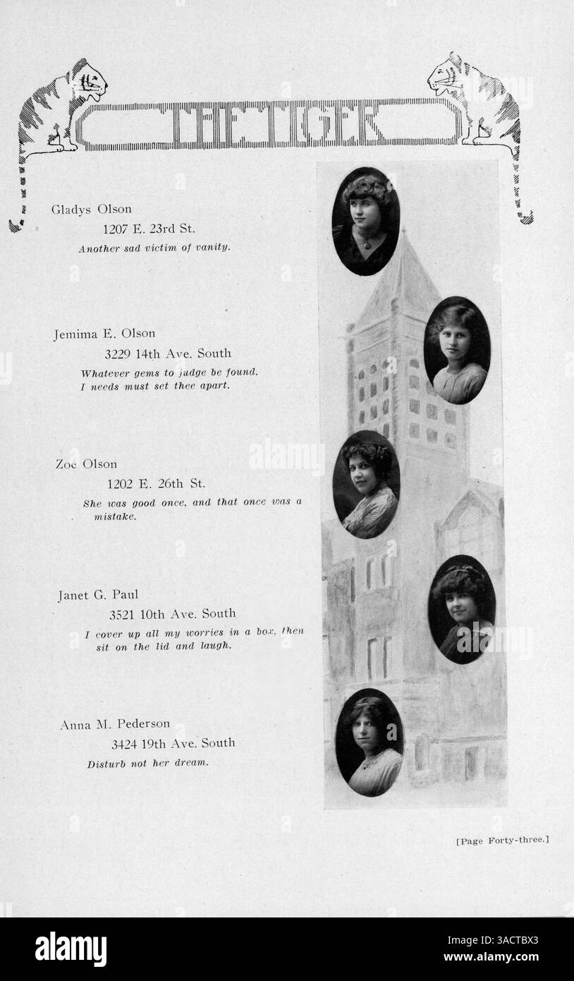This South High Yearbook from 1914, Tiger Annual, details students ...