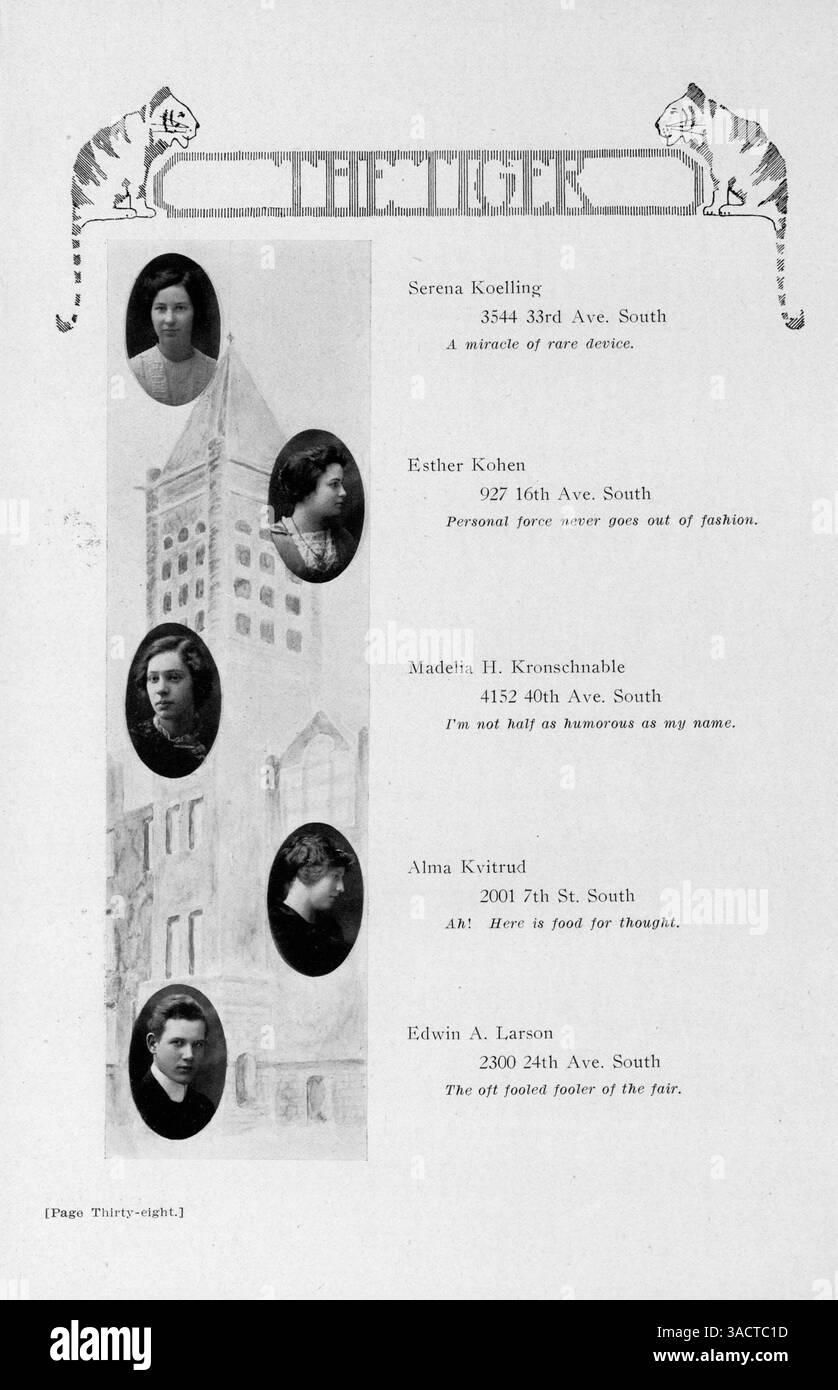 The Tiger Annual Yearbook from South High School, 1914, features the ...