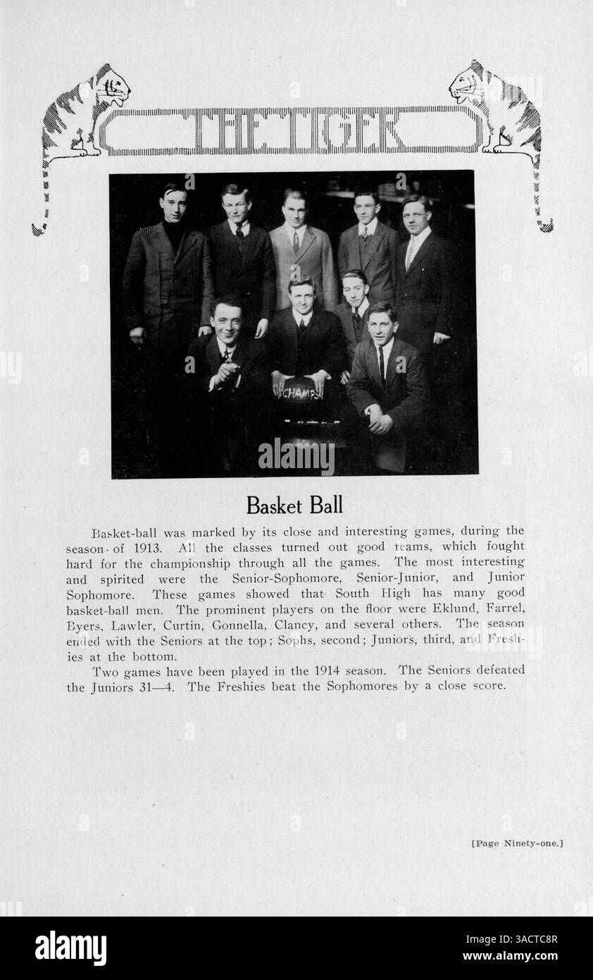 The 1914 South High Tiger Annual yearbook records the experiences of ...