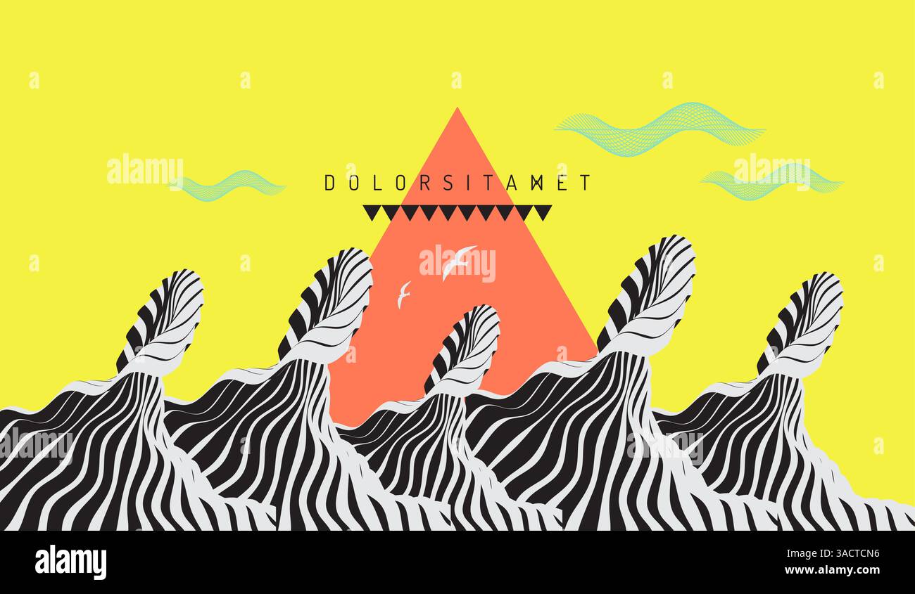 3d surreal vector illustration. Abstract wavy background. Cover design ...