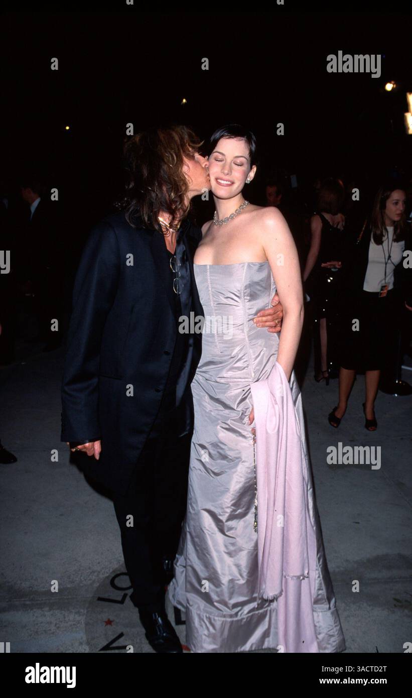 Mar 21, 1999; Los Angeles, CA, USA; Actor LIV TYLER & her father STEVEN ...