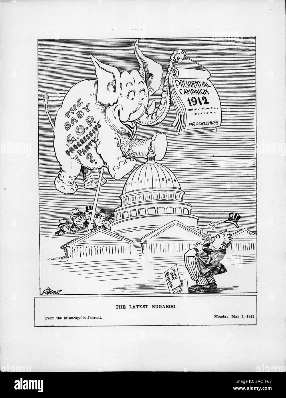 This political cartoon addresses a Republican's fear of the Progressive ...