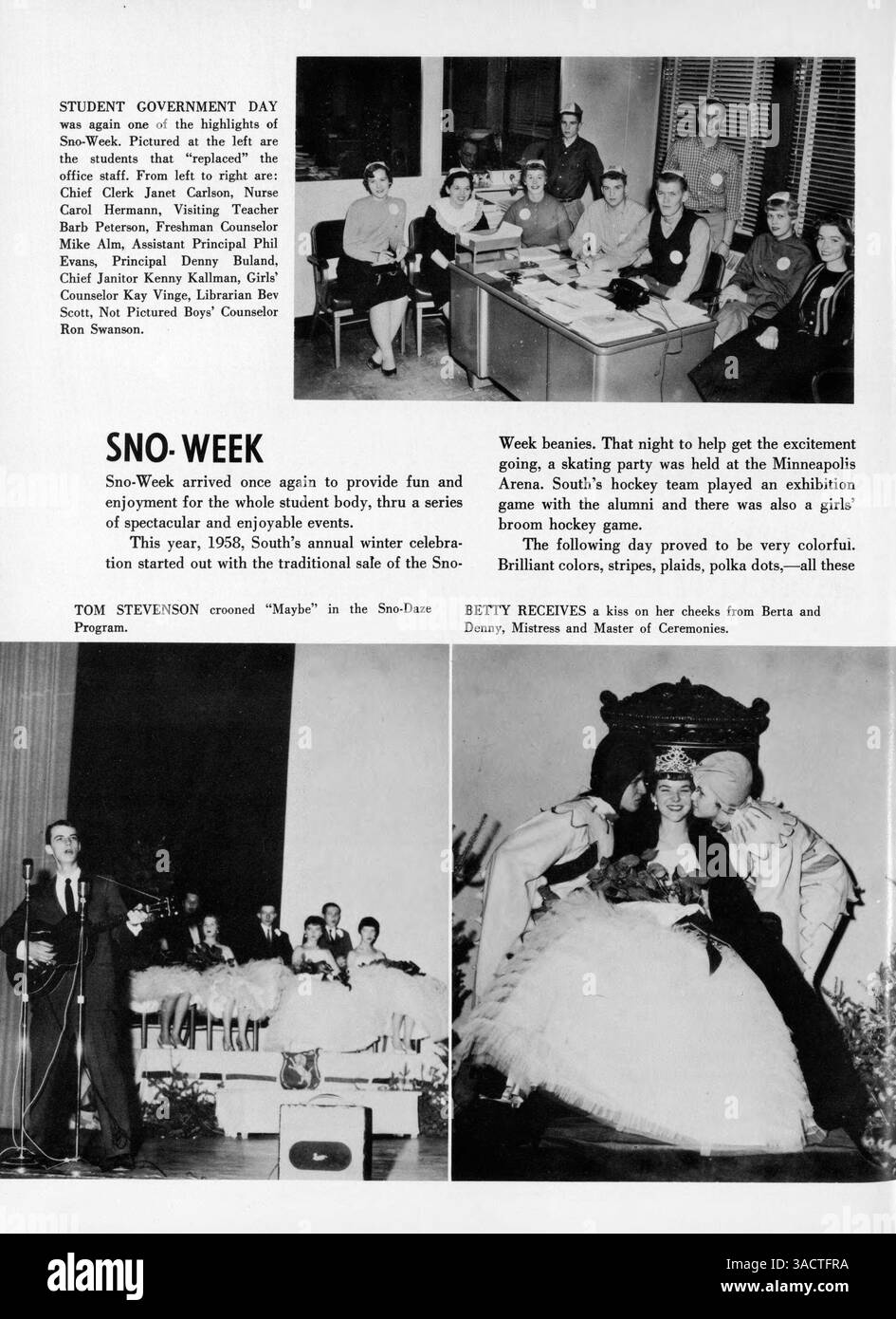 The 1958 South High Yearbook captures the students, faculty, clubs ...