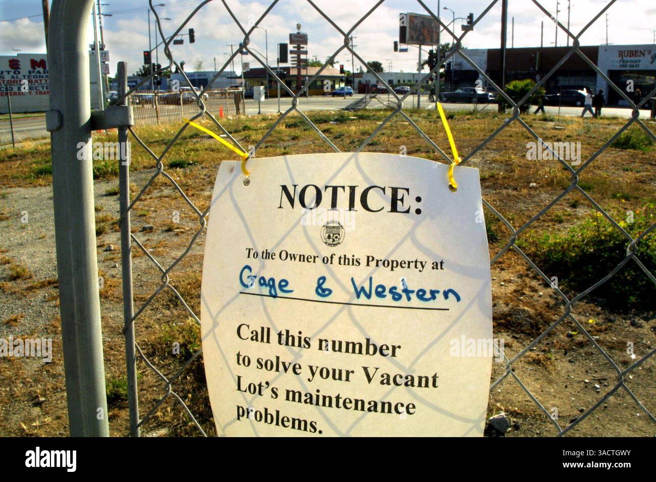 Apr 25, 2002; Los Angeles, CA, USA; A vacant lot in South Central Los ...