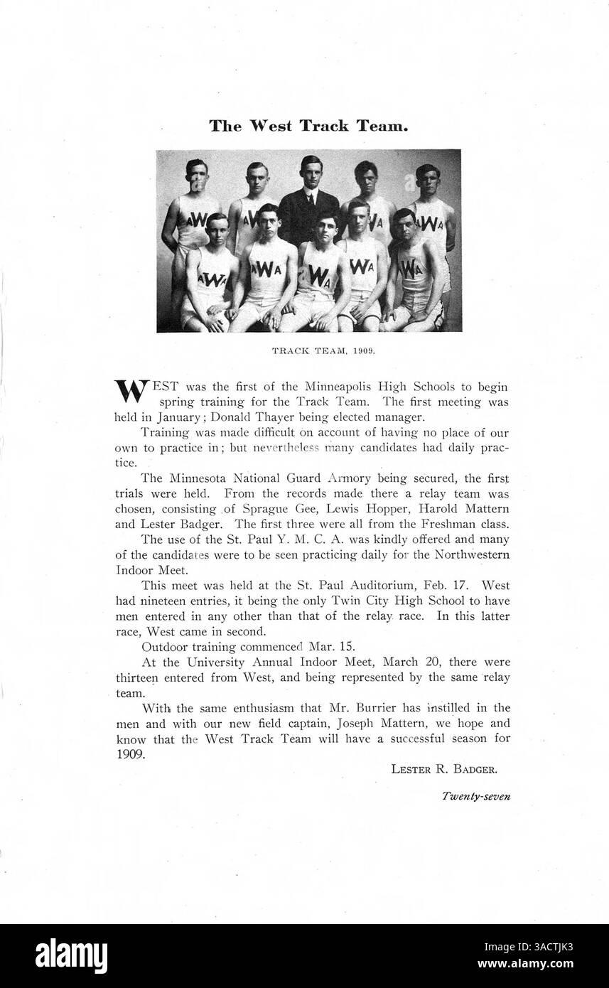 The 1909 West High yearbook, Hesperian, includes detailed photographs ...
