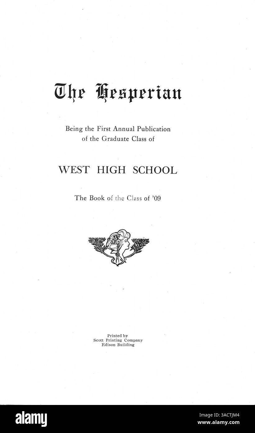The 1909 Hesperian yearbook from West High School captures key moments ...