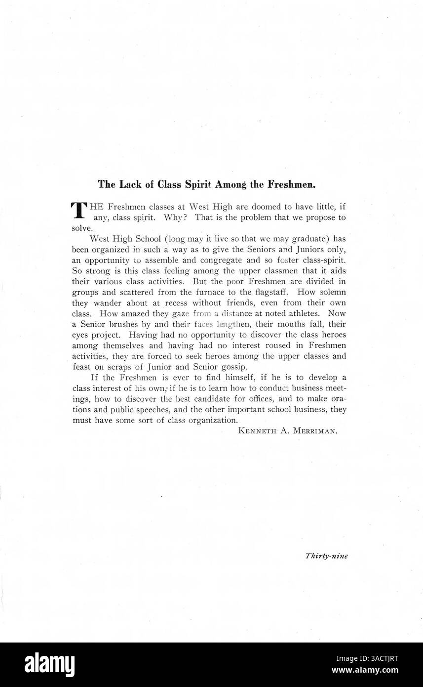 This 1909 edition of the Hesperian yearbook documents West High School ...