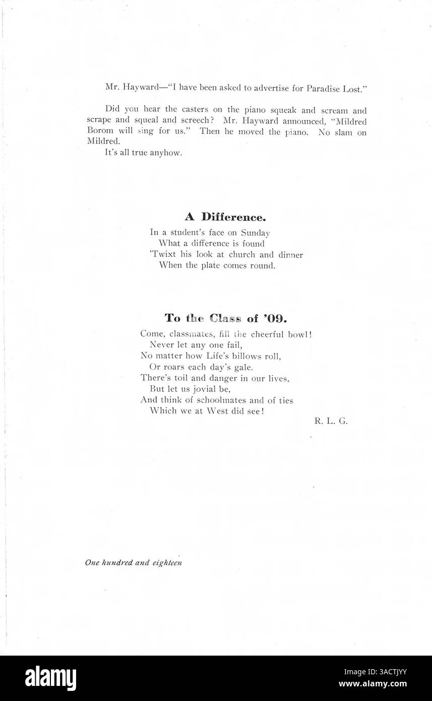 The 1909 West High Hesperian yearbook captures key moments from the ...