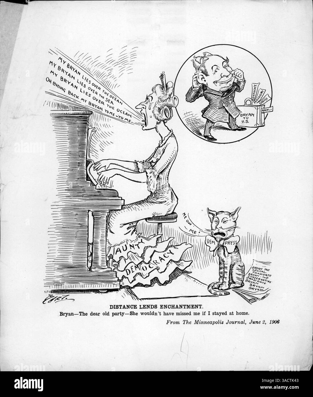 This cartoon portrays Aunty Democracy singing and playing the piano ...