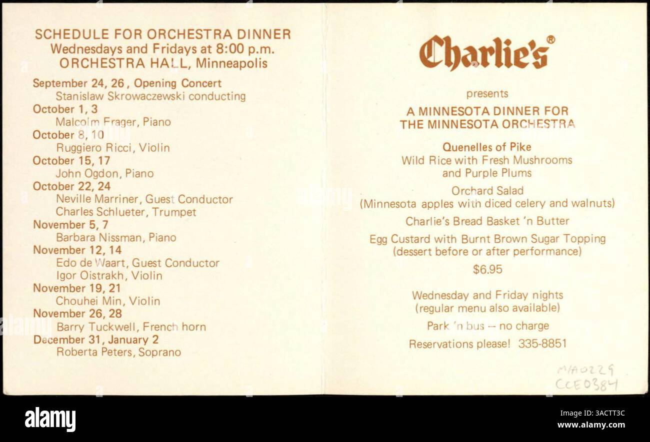 Featuring the minnesota orchestras logo on the back hi-res stock ...