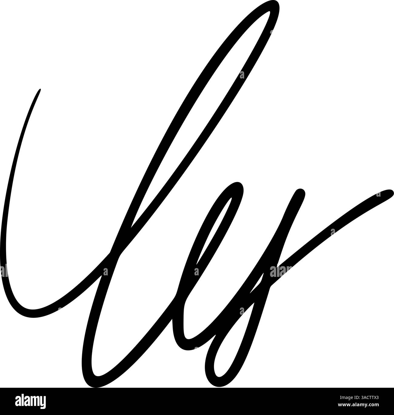 Handwritten signature name sign with random letter forms. Fake ...