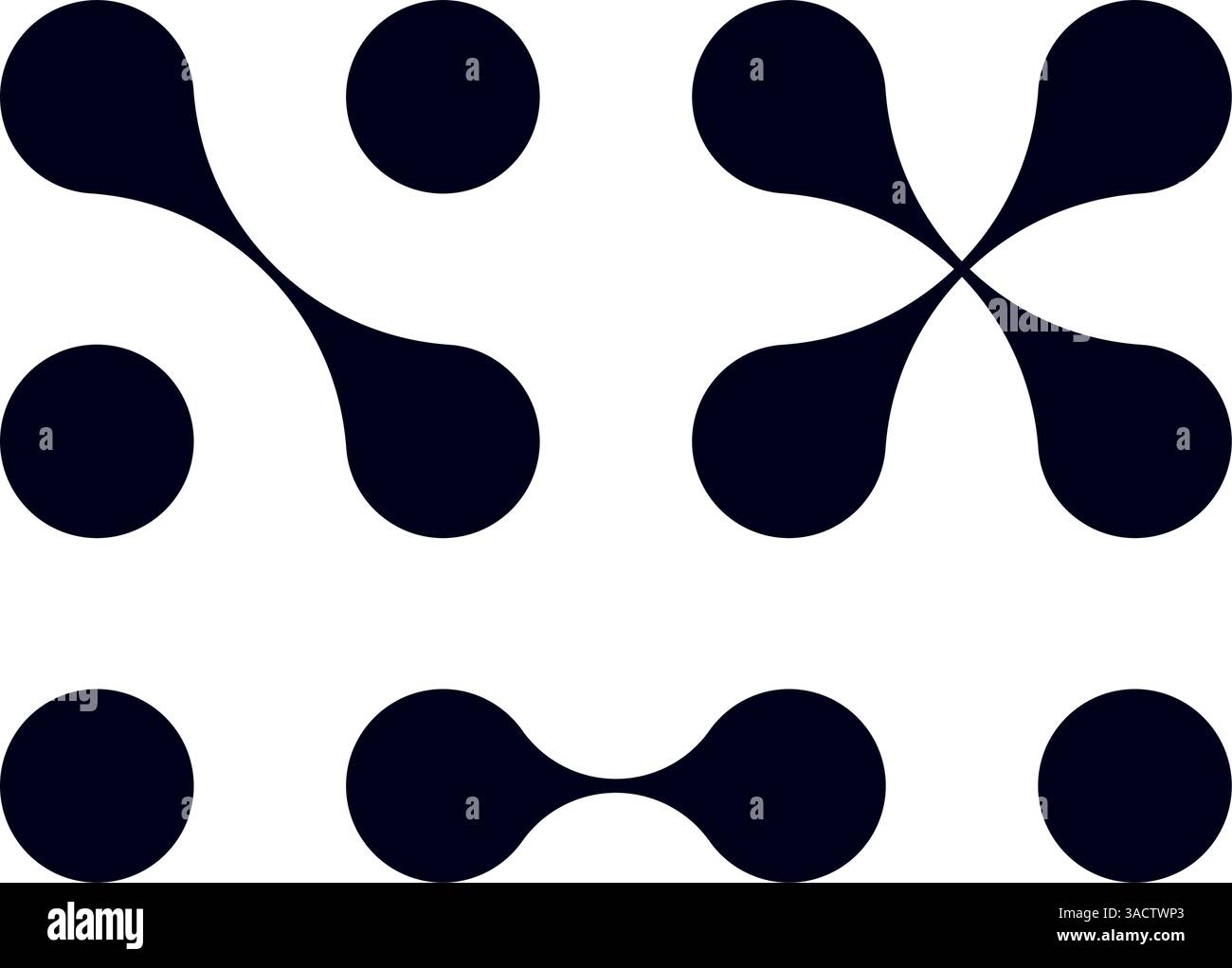 Organic connect pattern with metaball molecules. Geometric blob shapes and fluid dots. Flat ...